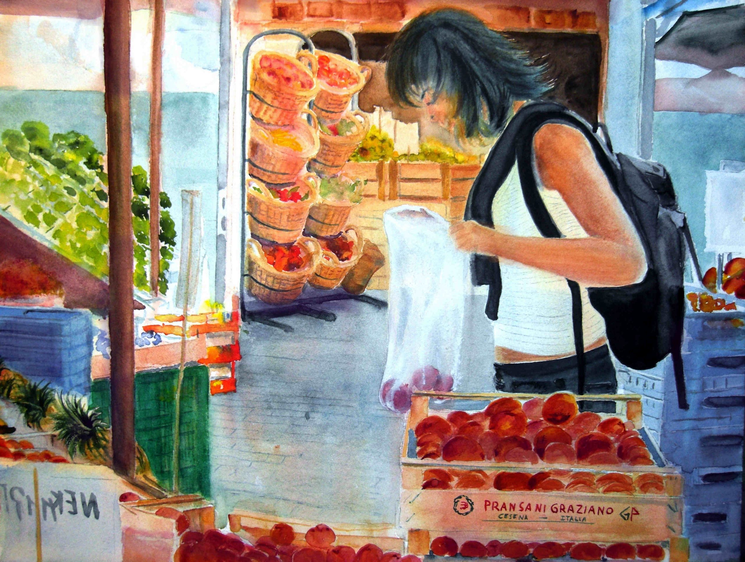 SHOPPING PEACHES - MARIA BALCELLS ART